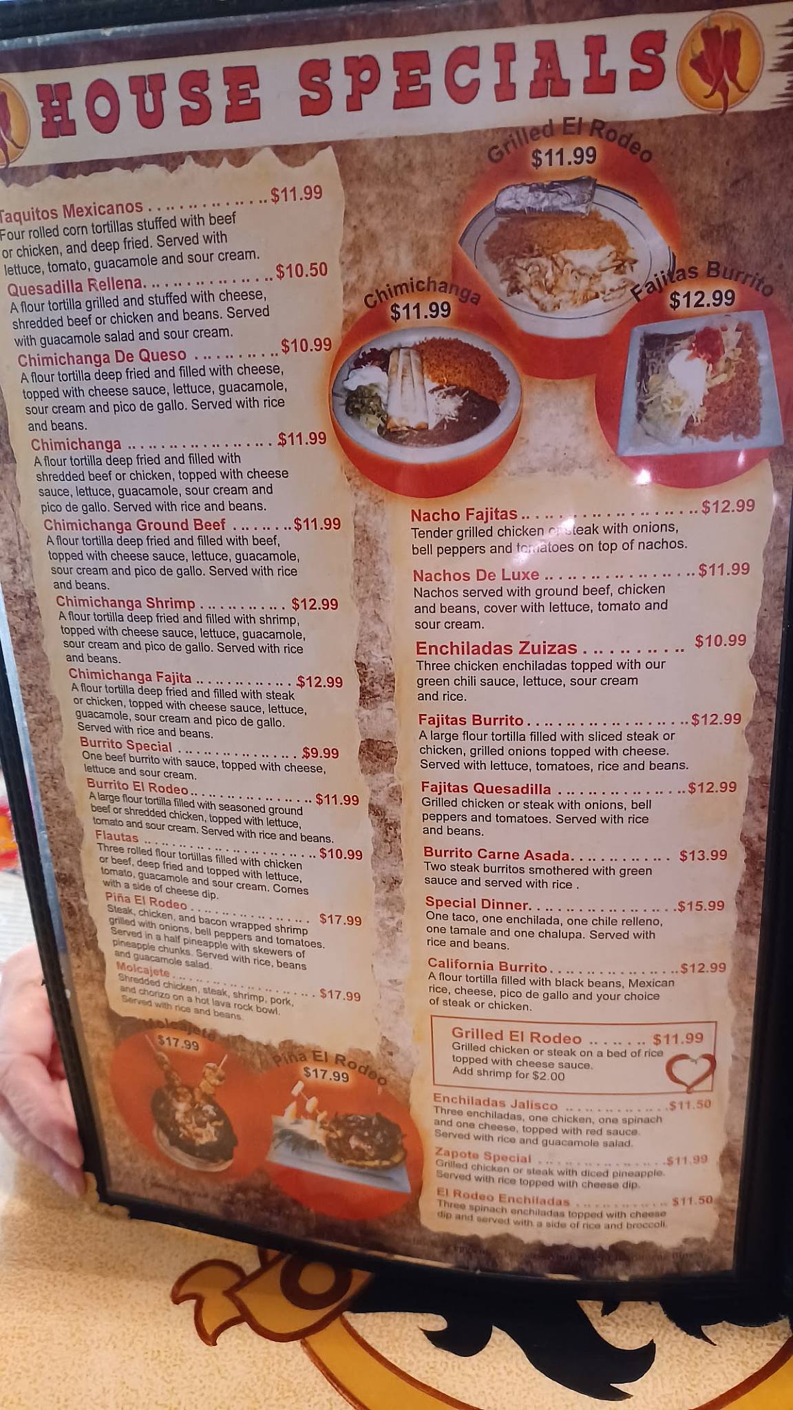 Menu at El Rodeo Mexican Restaurant, Granite City