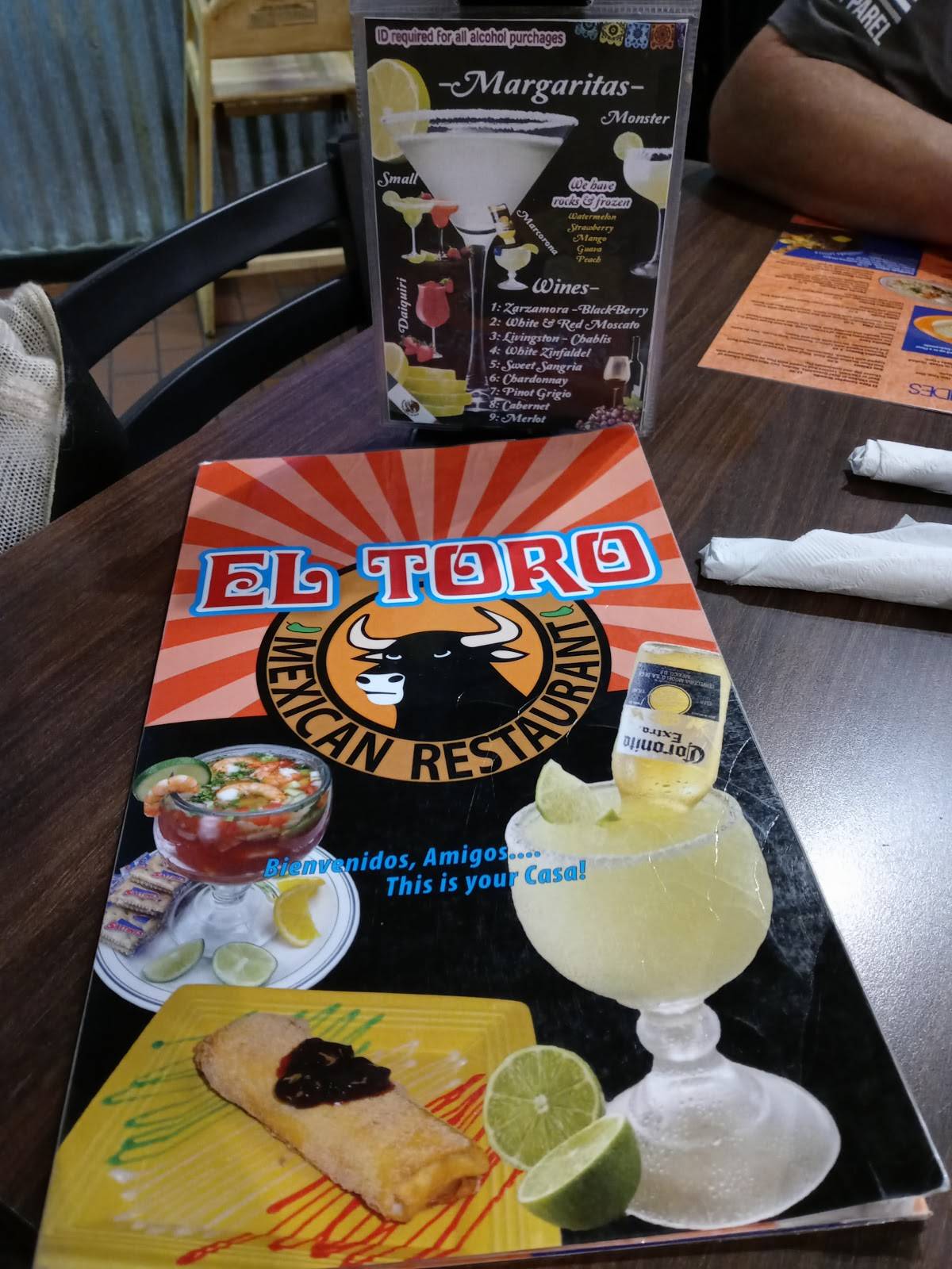 Menu at El Toro Mexican Restaurant, Sallisaw