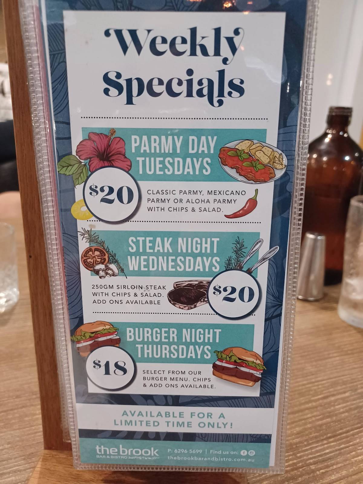 Menu at The Brook Bar & Bistro, Ellenbrook