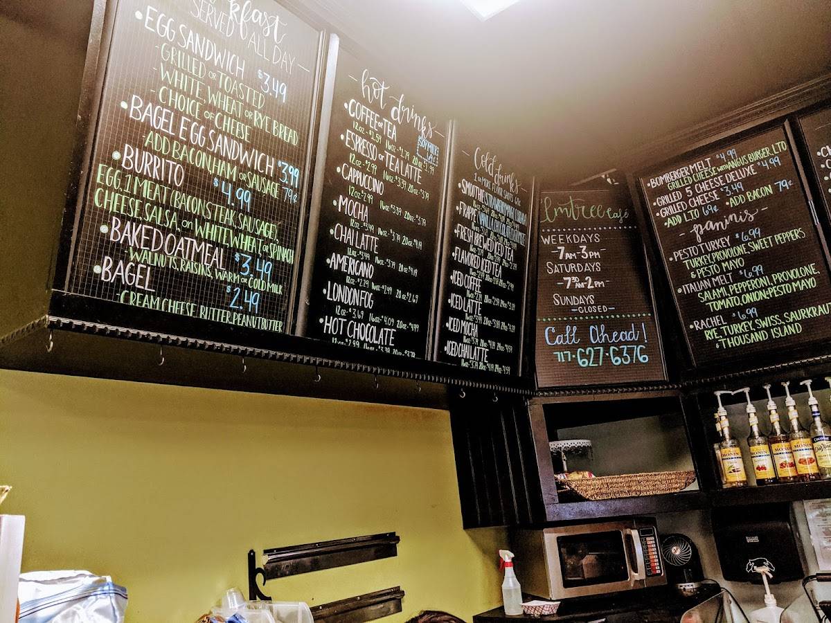 Menu at Elm Tree Cafe at Bomberger's, Lititz