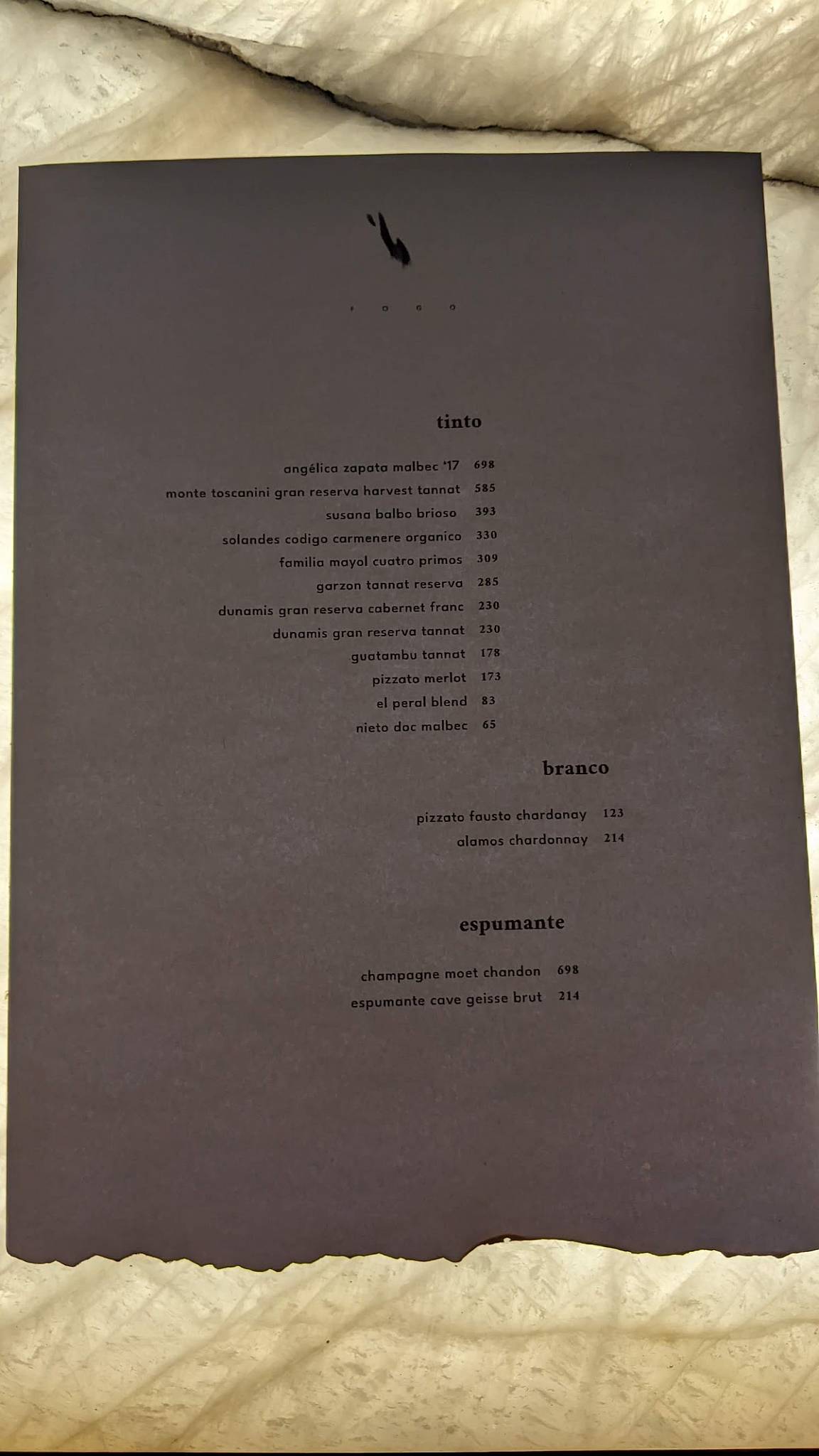 Menu em FOGO Bar & Restaurante, Porto Alegre