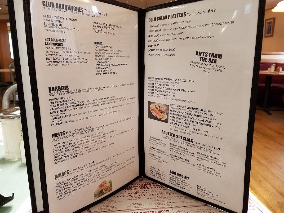 Menu at Fairborn Family Diner & Restaurant, Fairborn