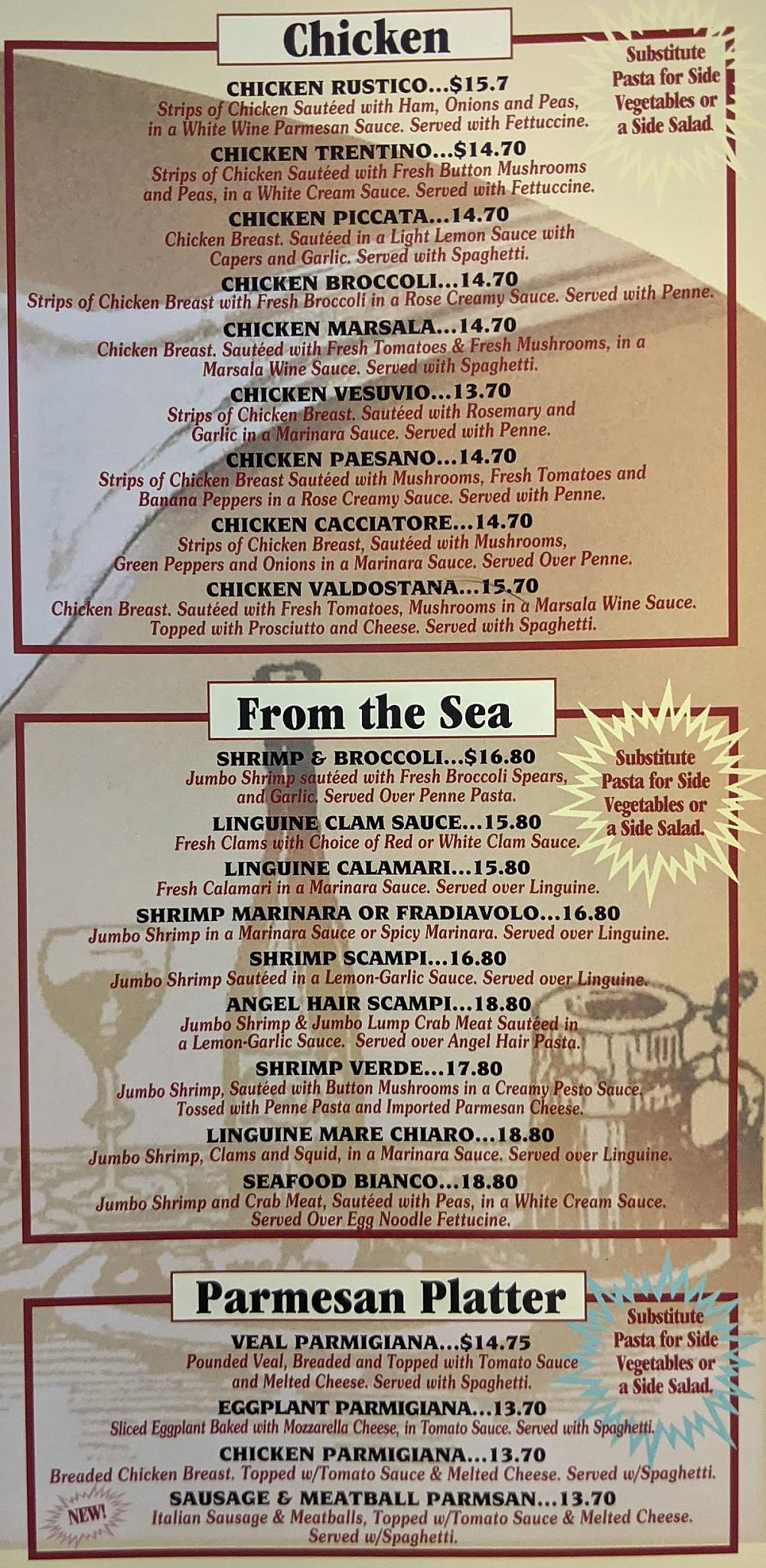 Menu at Strapasta pizzeria, Fallston