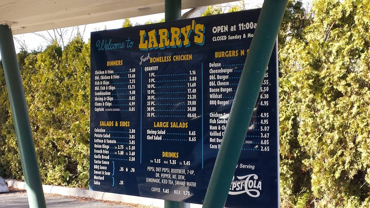 Menu at Larry's Drive In fast food, East Wenatchee