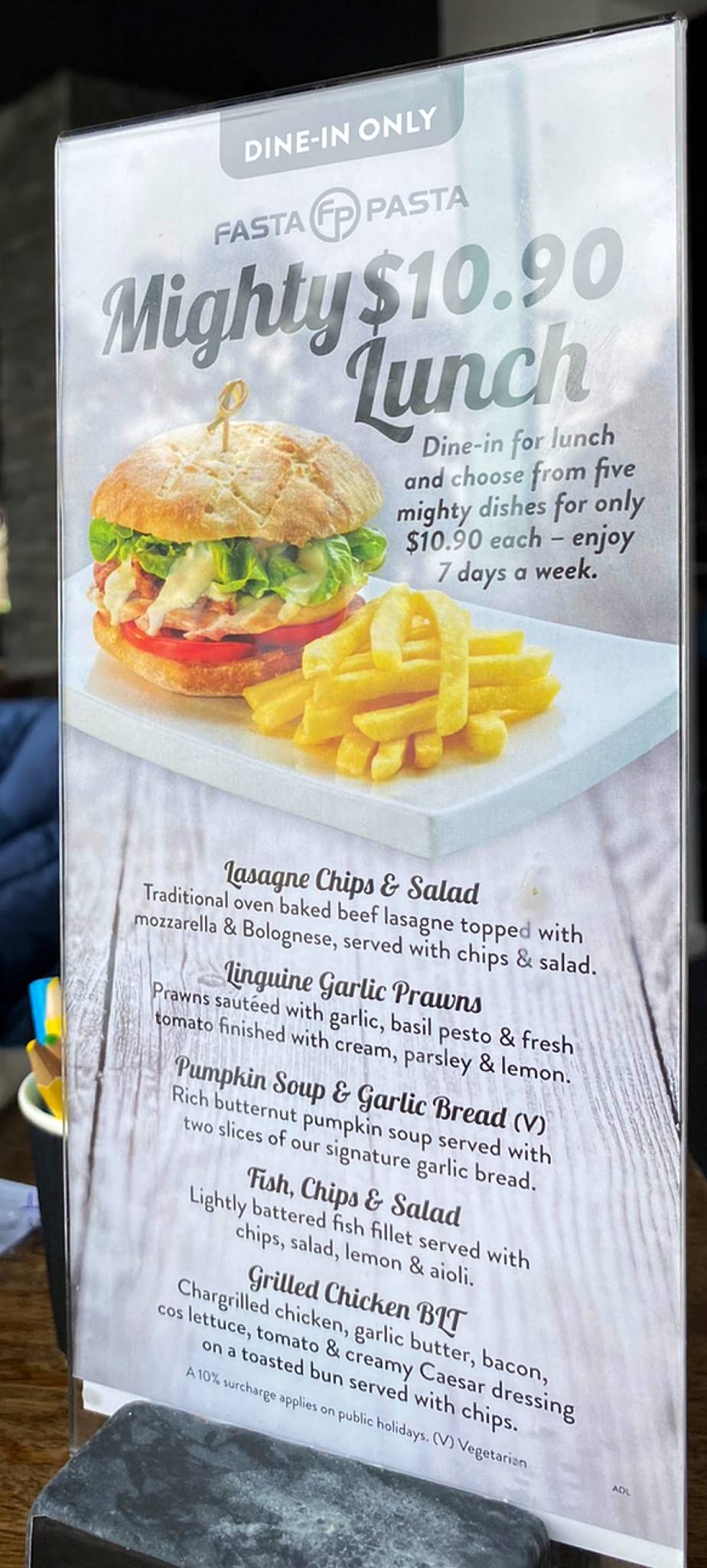 Menu at Fasta Pasta restaurant, Sefton Park
