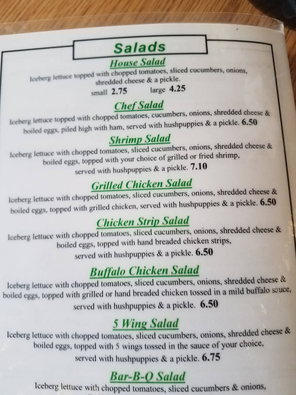 Menu at Field House BBQ, Kannapolis