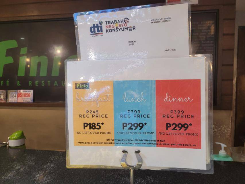 Menu at Finio Cafe & Restaurant, Quezon City, 220 Tomas Morato Avenue