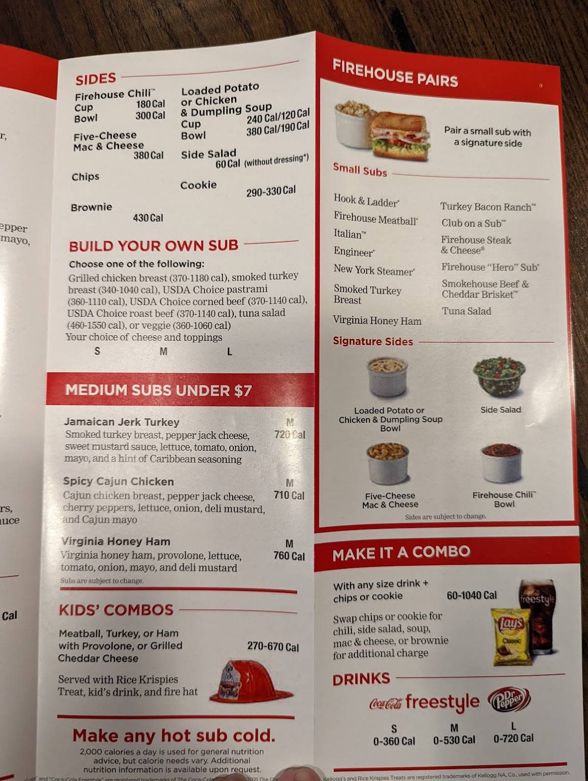 Menu at Firehouse Subs Rock Row fast food, Westbrook