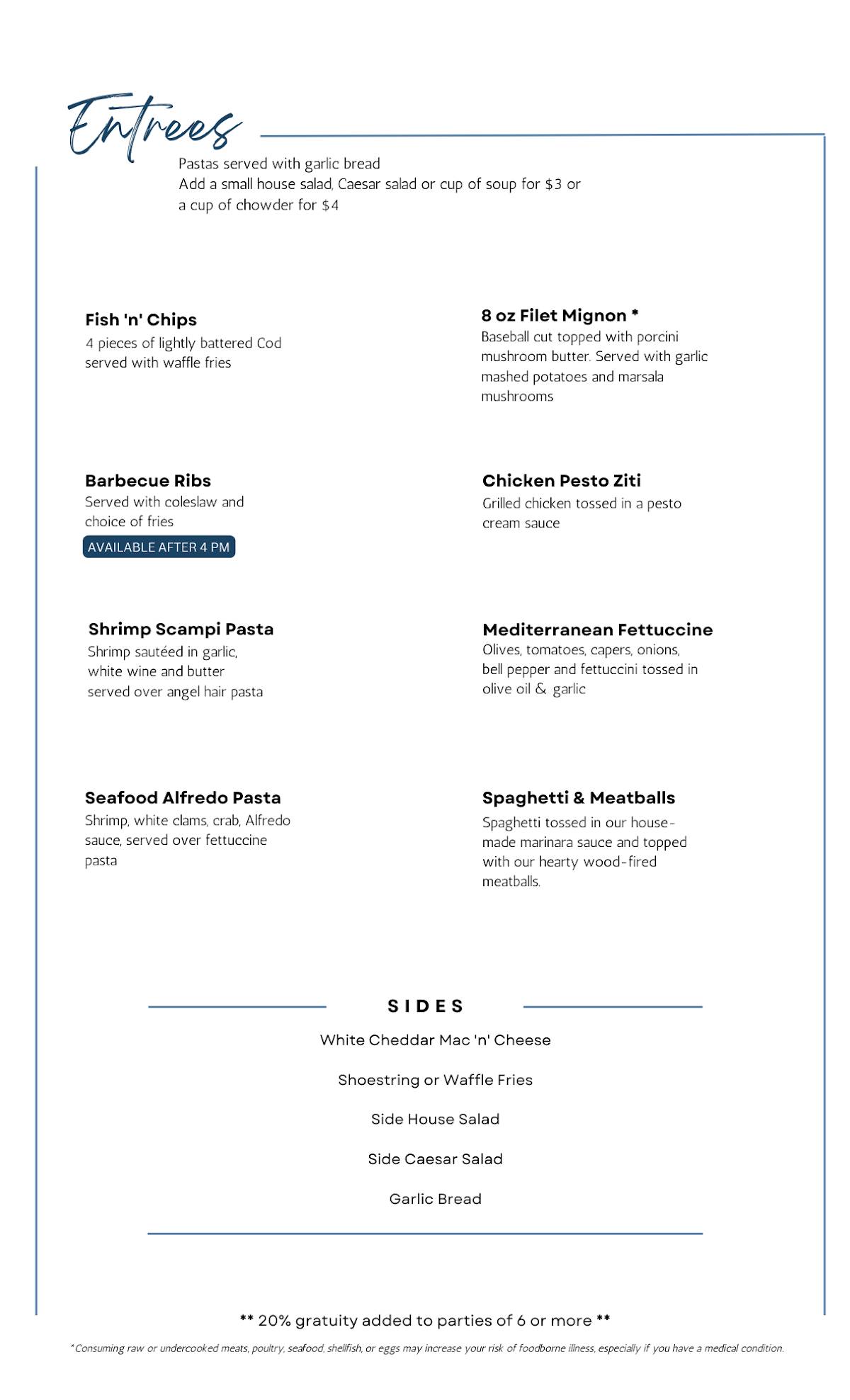 Menu at Fishing Rock Eatery & Lounge restaurant, Depoe Bay