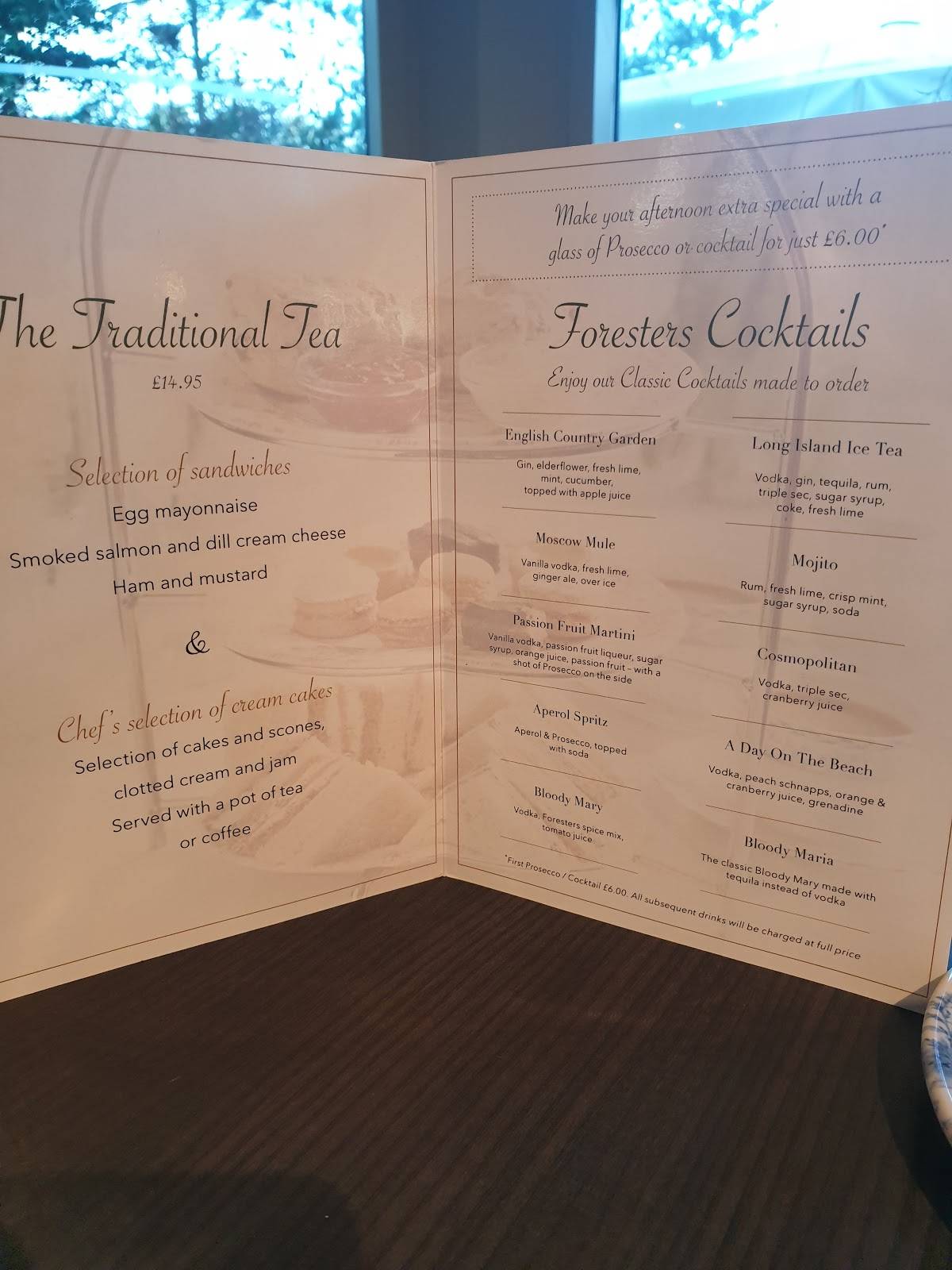 Menu at Foresters' Inn at The Country Club, Elveden