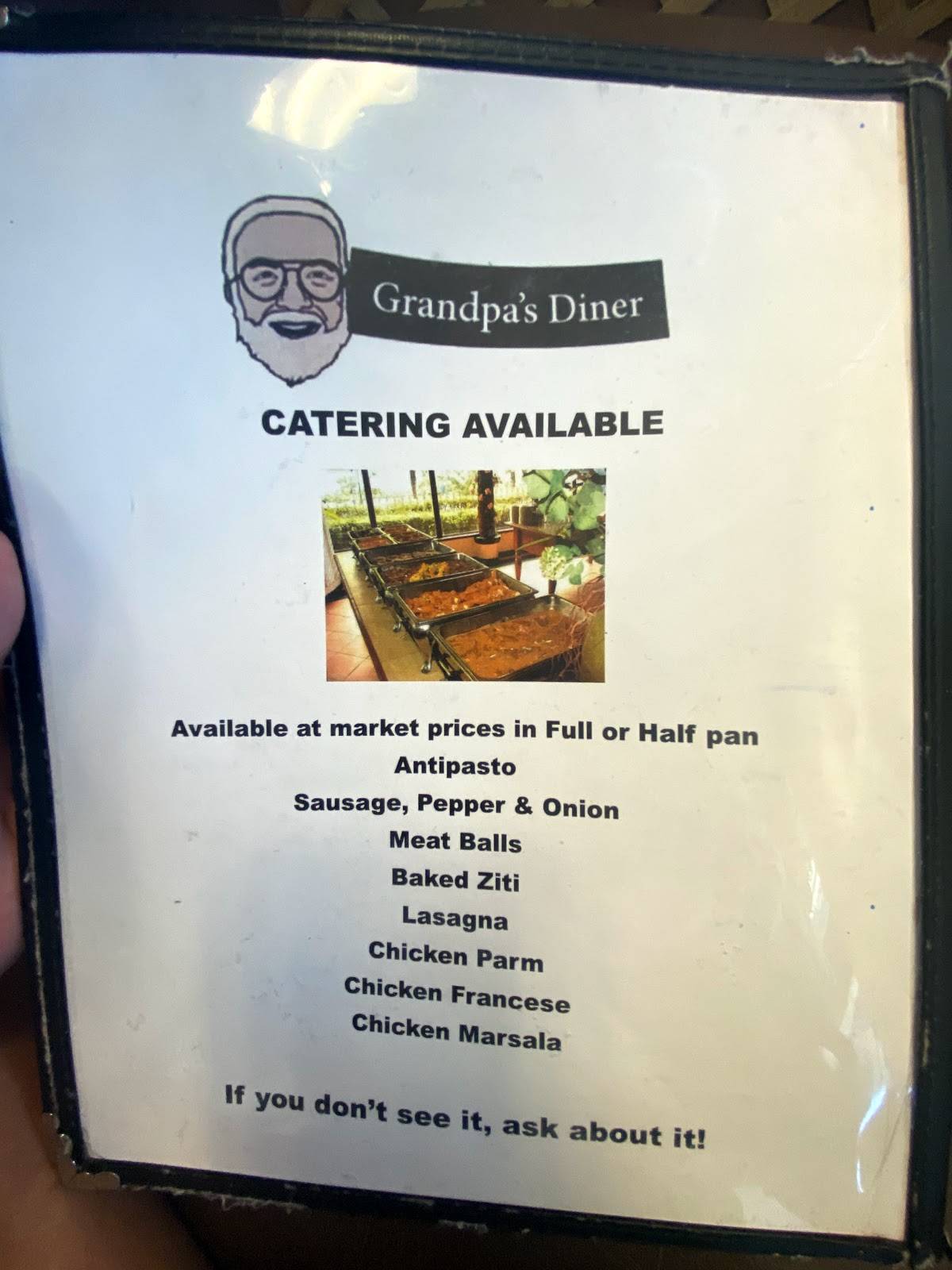 Menu at Grandpa's Diner restaurant, Port St. Lucie