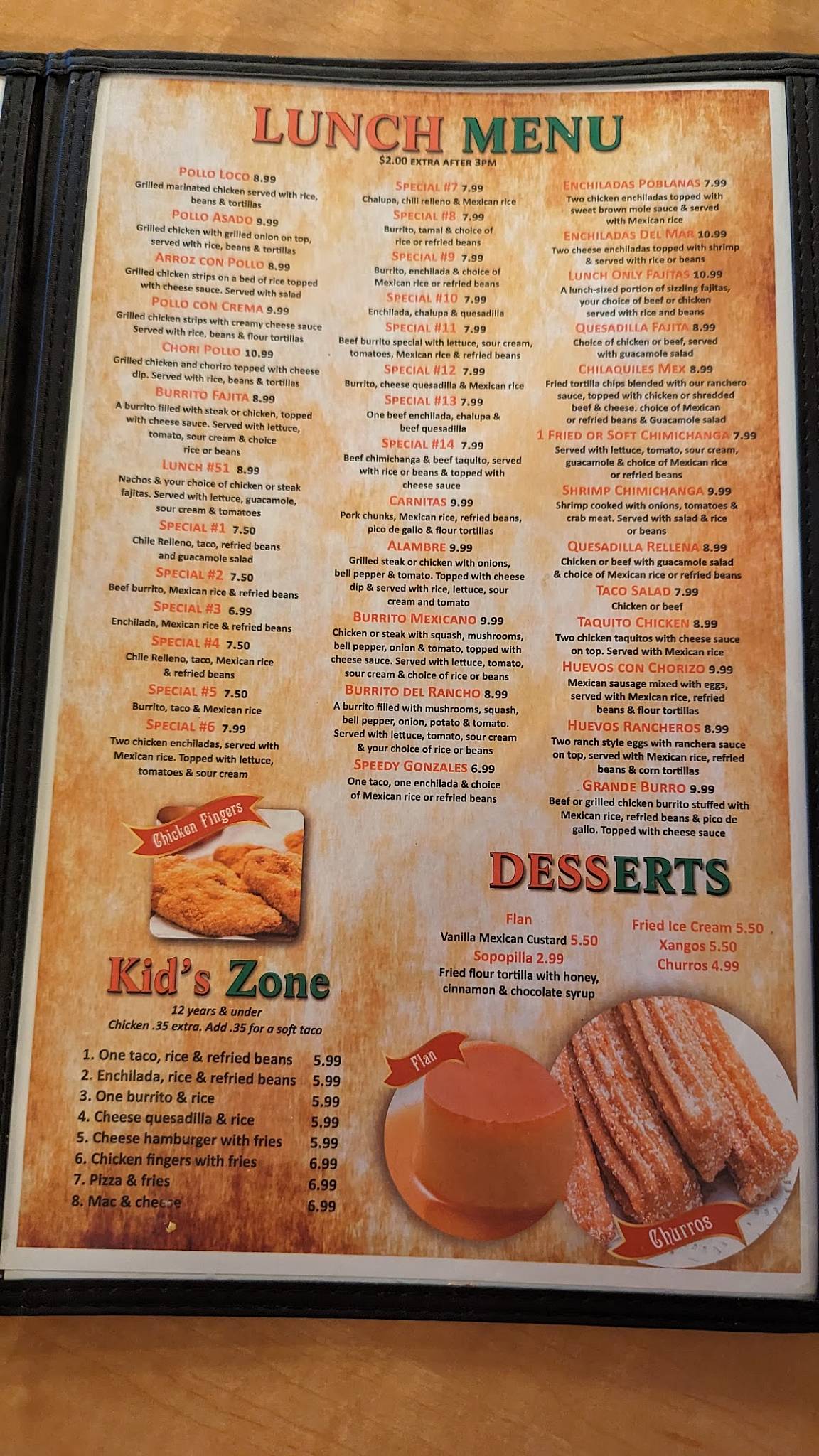 Menu at El Ranchero Mexican Grill And Bar, Franklin