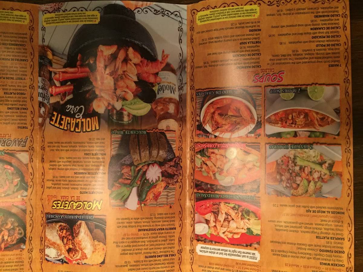 Menu at Fuego Mexican Grill restaurant, Kennewick