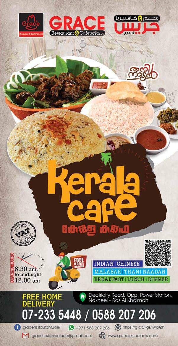 Menu at GRACE Kerala Cafe, Ras Al-Khaimah