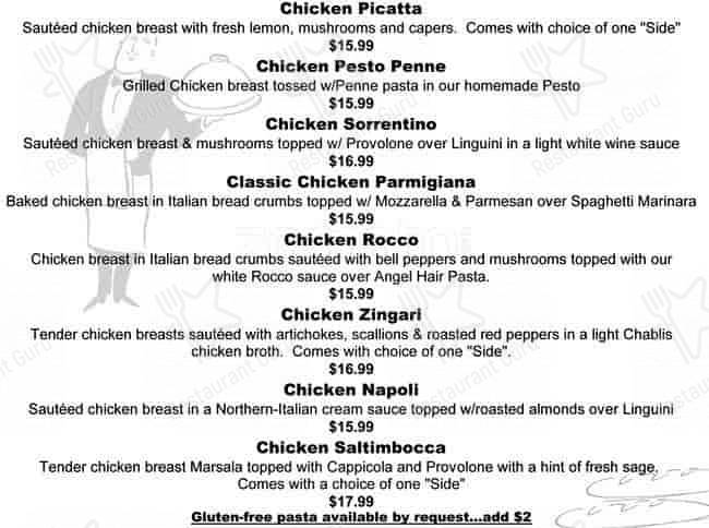 Menu at Gambino's Italian Grill steakhouse, Fairhope
