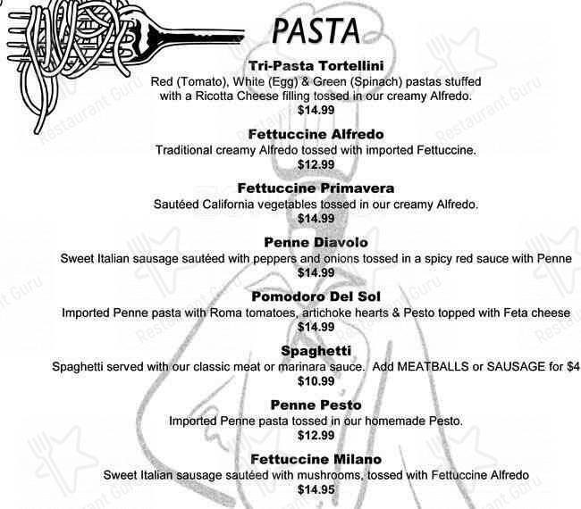Menu at Gambino's Italian Grill steakhouse, Fairhope