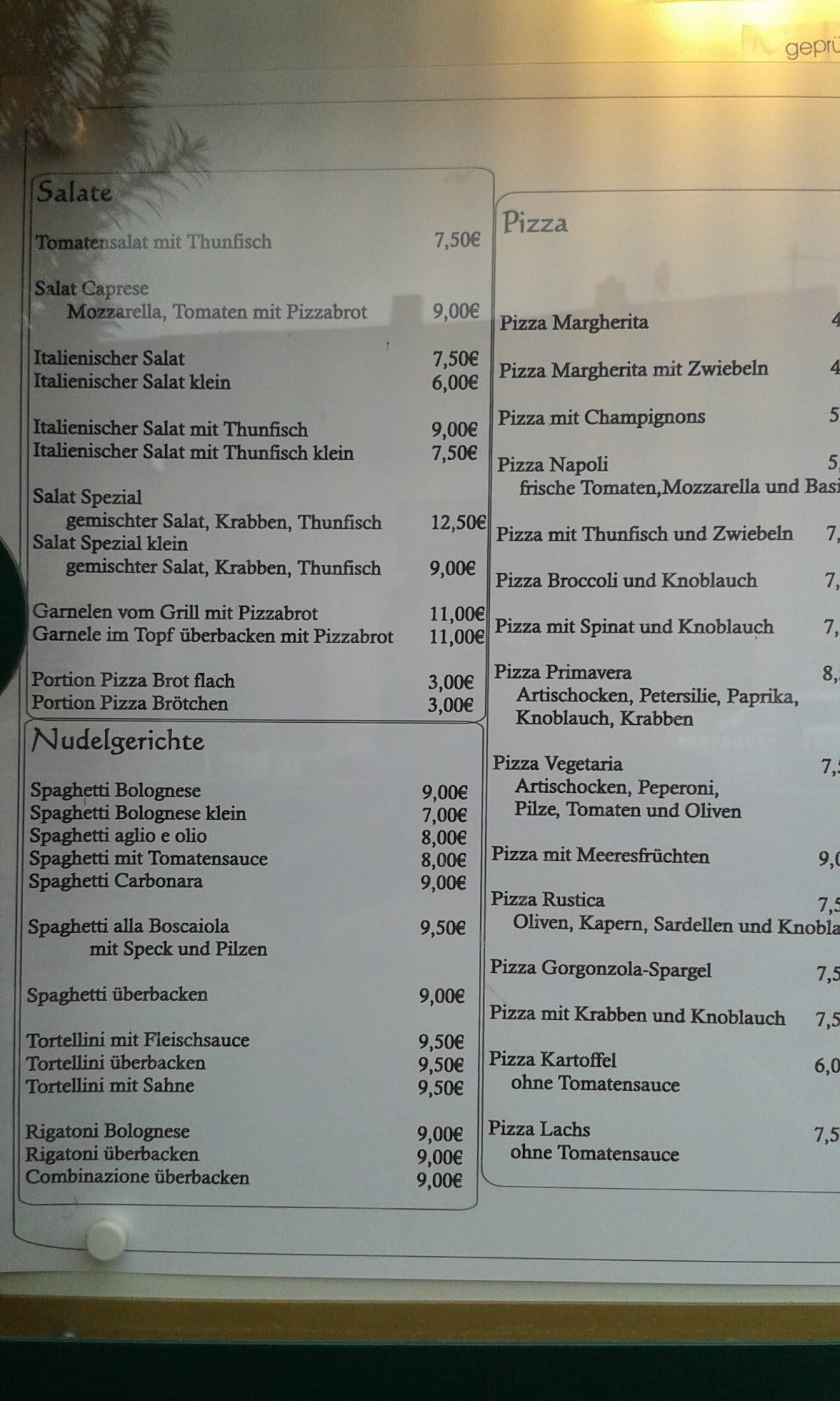 Speisekarte von Gasthaus zur Rose restaurant, Miehlen