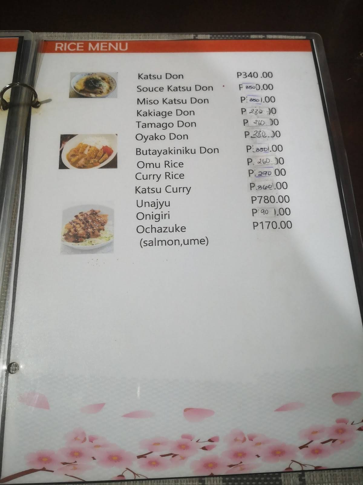 Menu at Kyo Hachi Japanese Restaurant, General Trias
