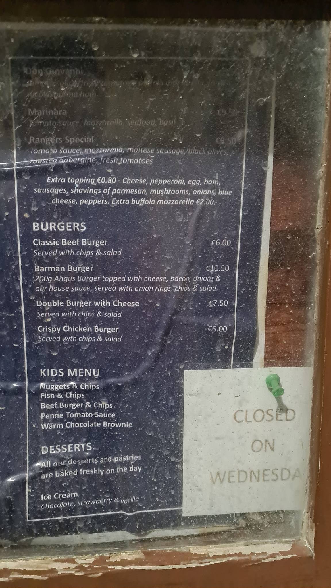 Menu at Gharb Rangers Bar & Restaurant, Gharb