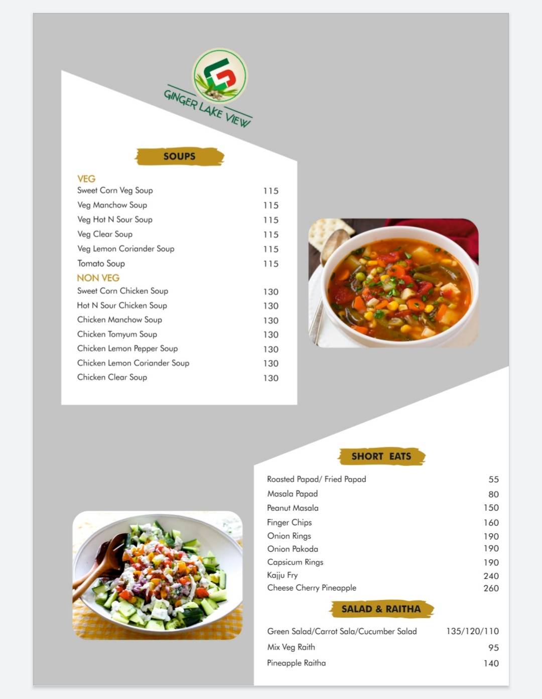 Menu at Ginger Lake View, Bengaluru, 39