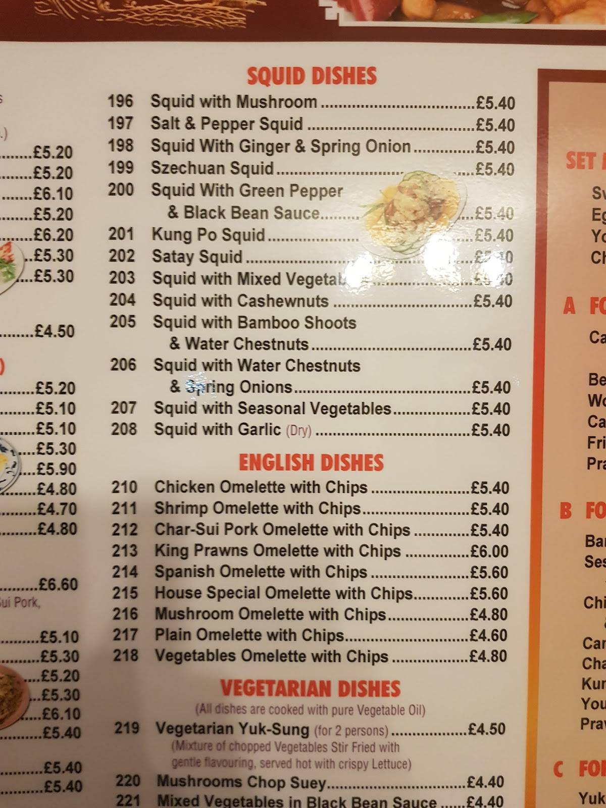 Menu at Taipan Chinese Takeaway fast food, Gloucester