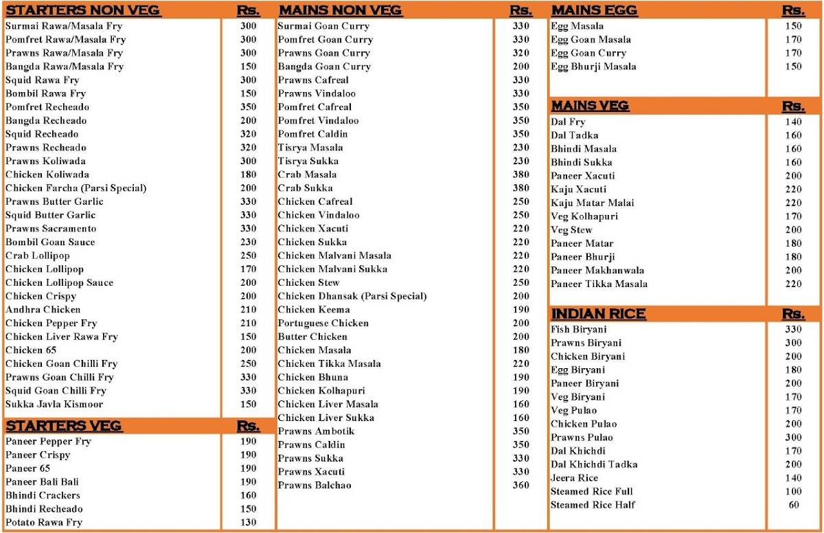 Menu at Goan Spice, Mumbai, Shop No.7