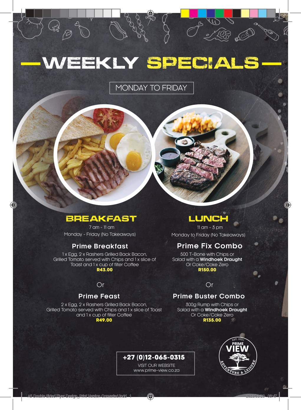 Menu at Grande View Restaurant, Olifantsfontein