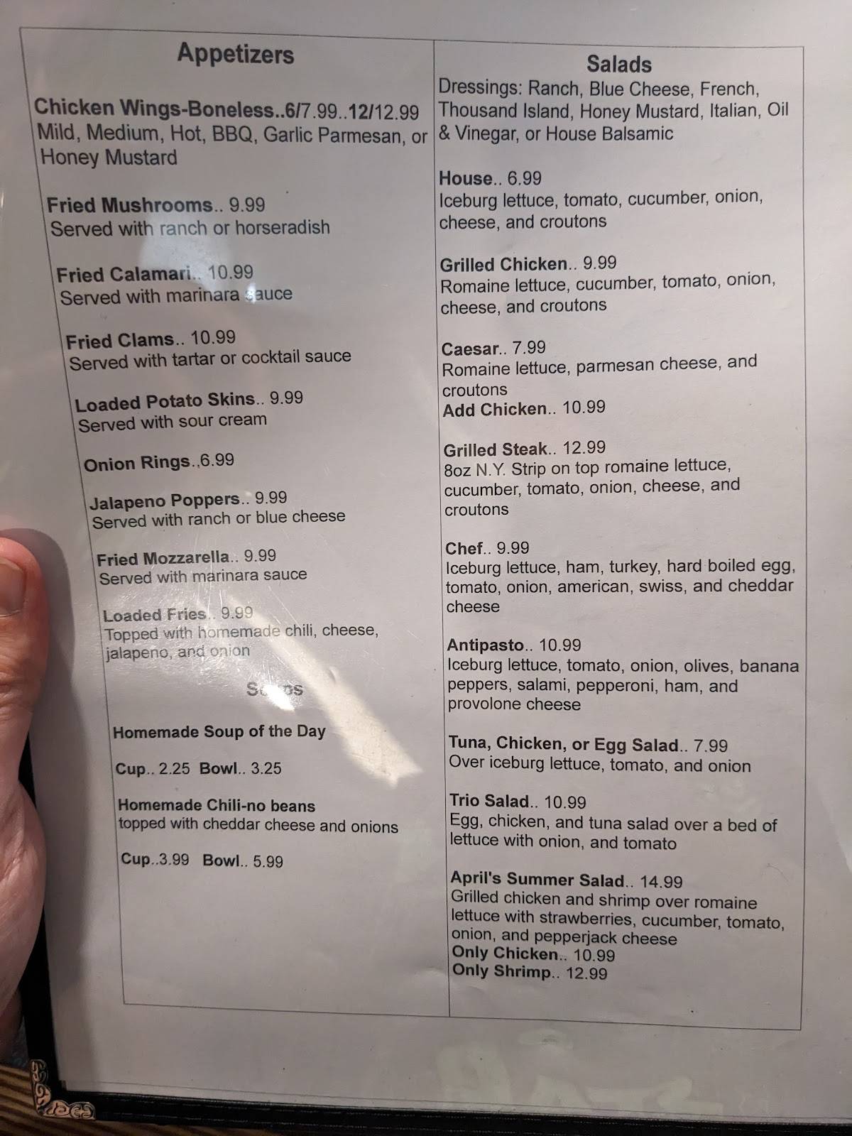 Menu at Grandpa's Diner restaurant, Port St. Lucie