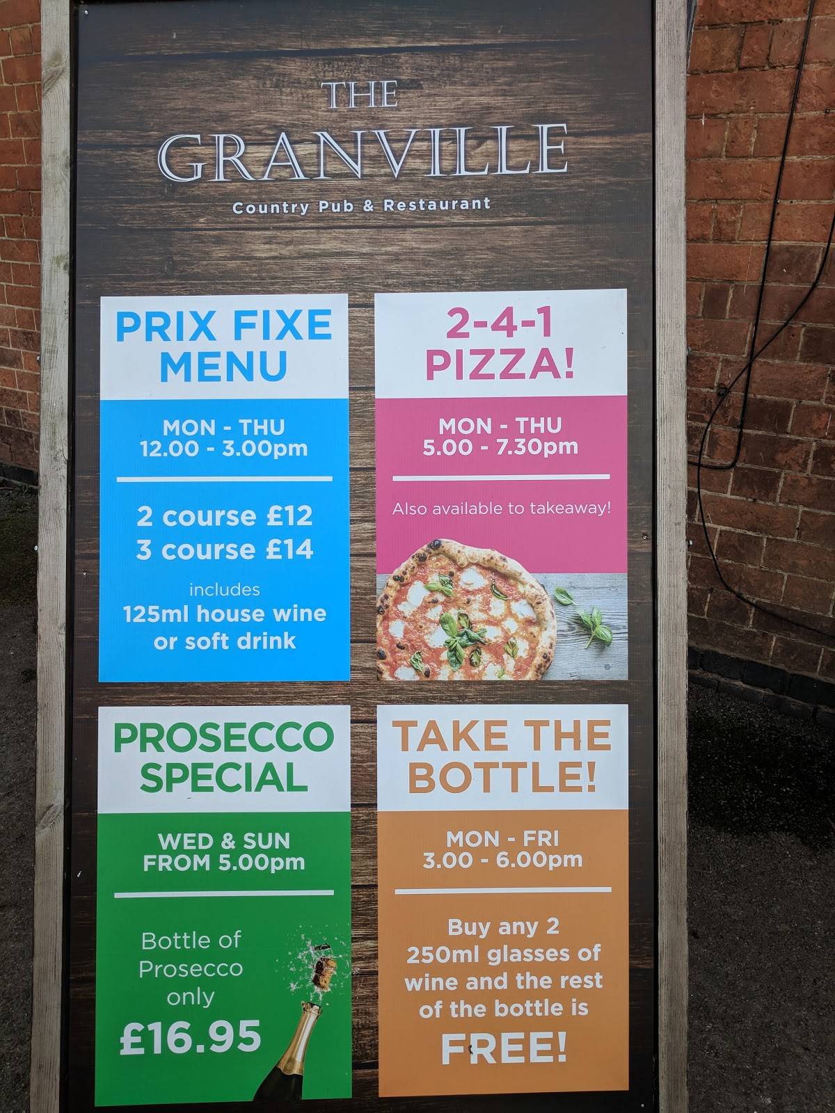 Menu at Granville Arms - Barford, Warwick