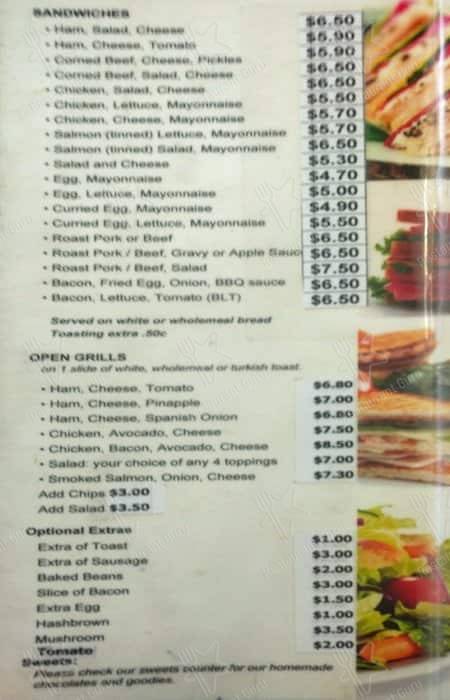 Menu at The Gravy Train Cafe, Wynnum