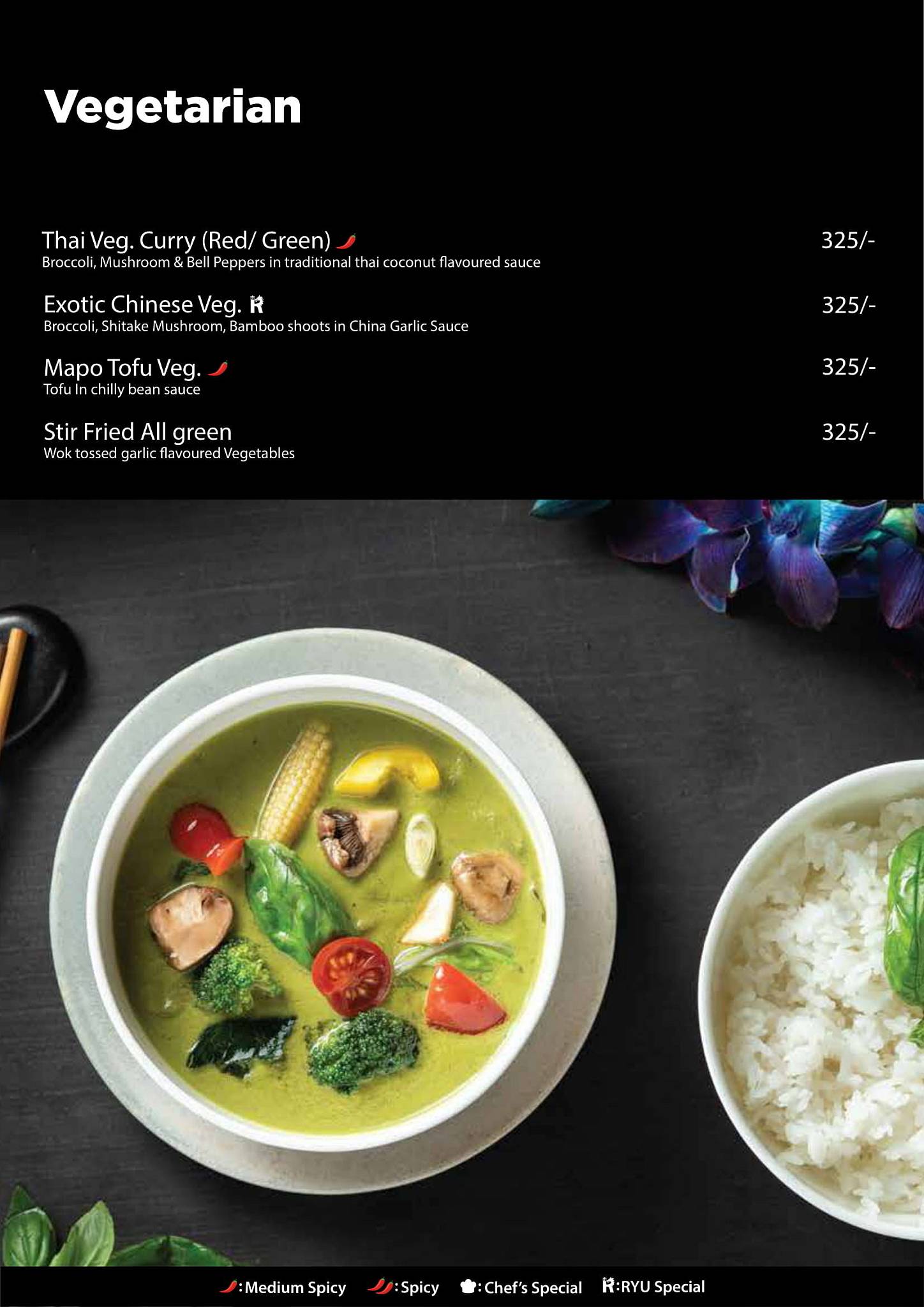Menu at RYU Bar, Gurugram