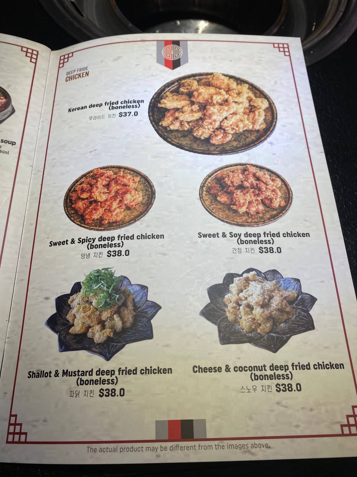 Carta de Hanok Korean Fine BBQ, Tuggerah