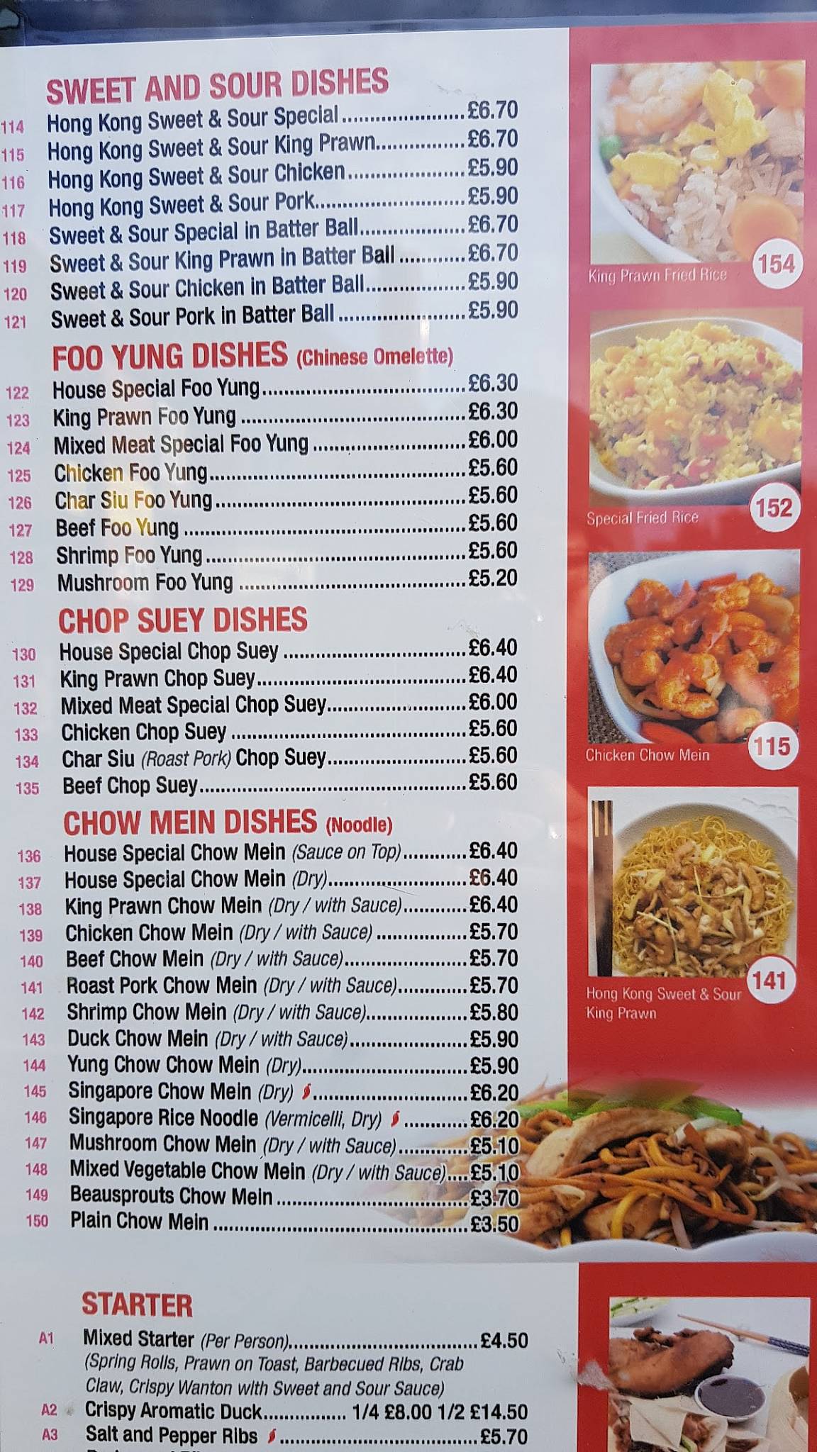 Menu at Happy Wok York Chinese Takeaway fast food, York