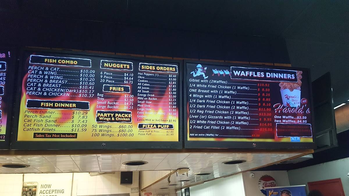 Menu at Harold's Chicken #55 restaurant, Chicago, State