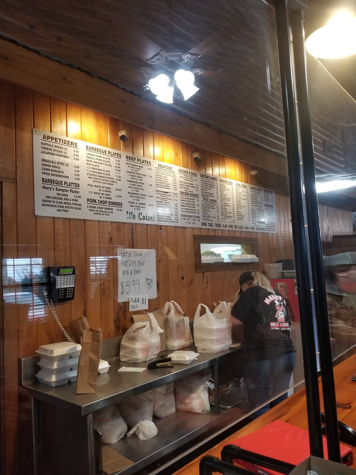 Menu at Harry's Barbeque and Seafood, Hagan