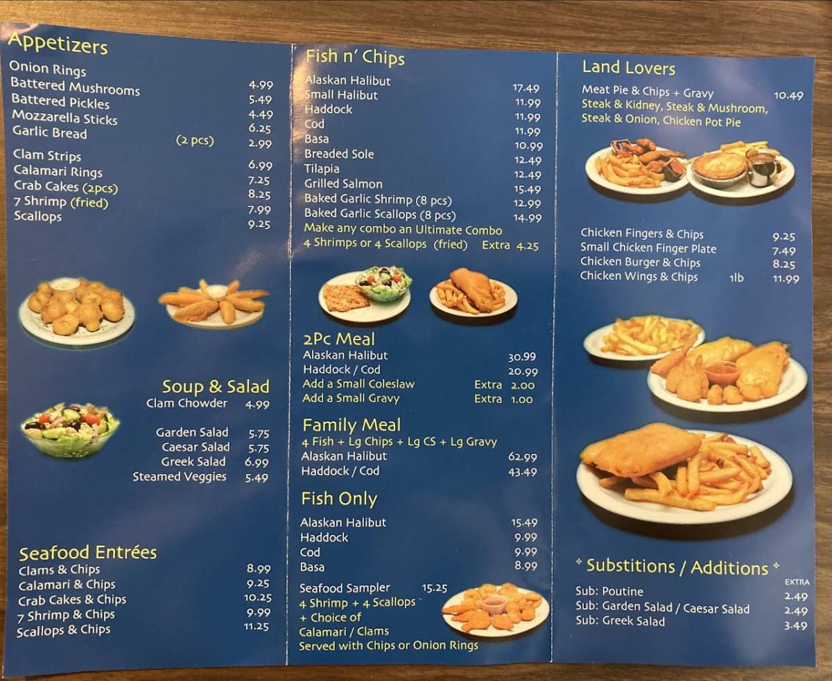 Menu at Henry's Fish & Chips restaurant, Brampton, 320 Main St N