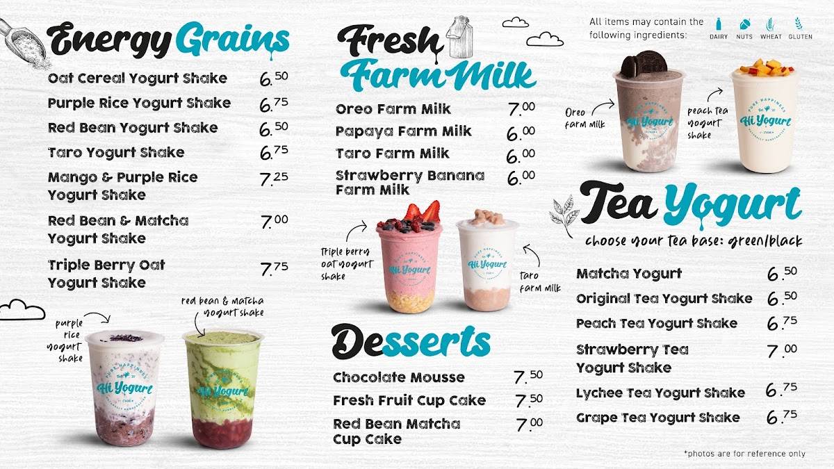 Menu at Hi Yogurt desserts, Mission Viejo