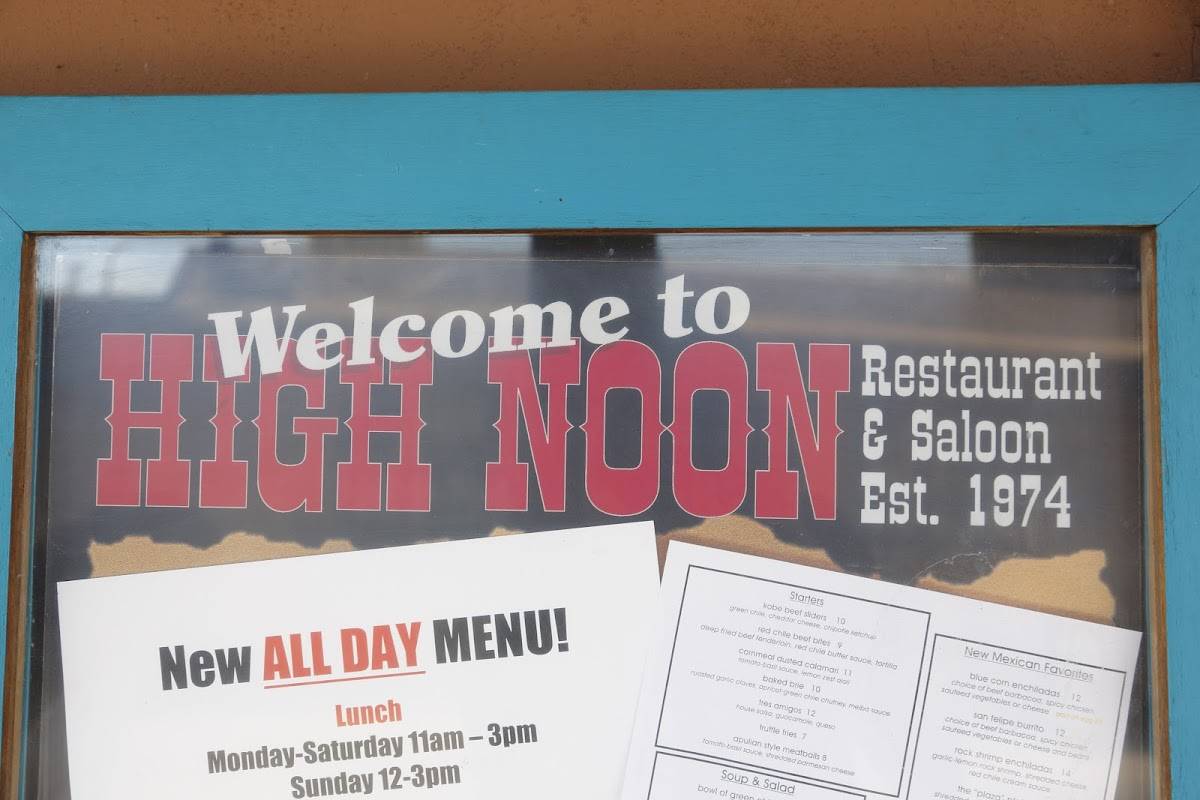 Menu at High Noon Restaurant & Saloon, Albuquerque