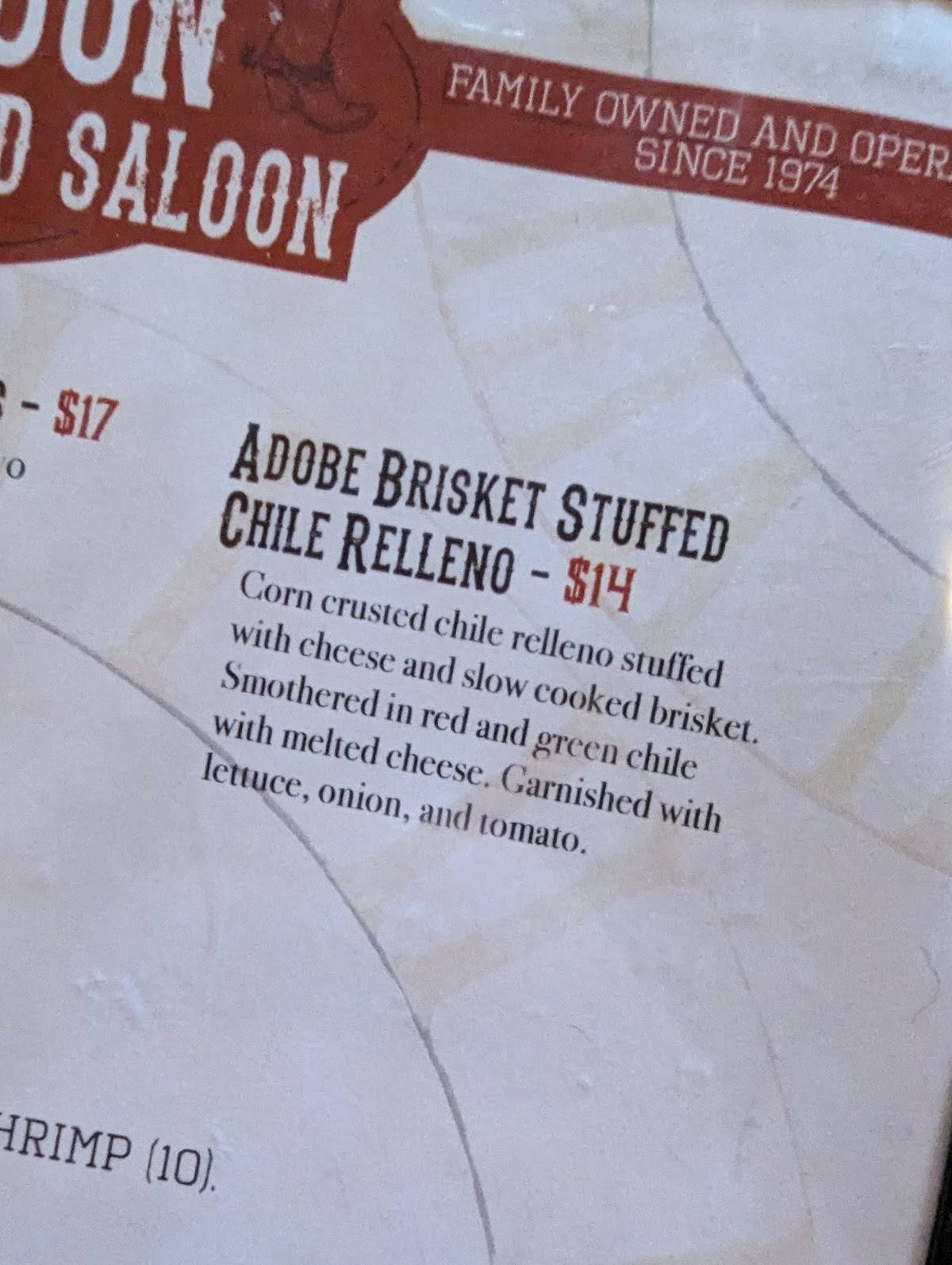Menu at High Noon Restaurant & Saloon, Albuquerque