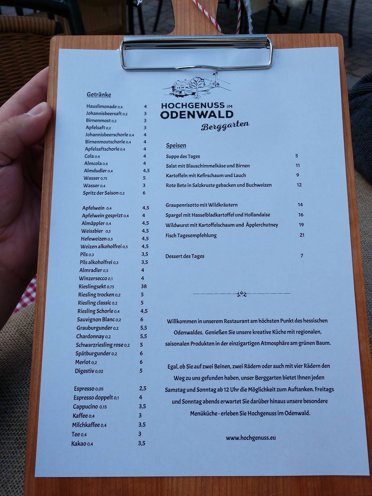 Speisekarte von Zum grünen Baum cafe, Modautal