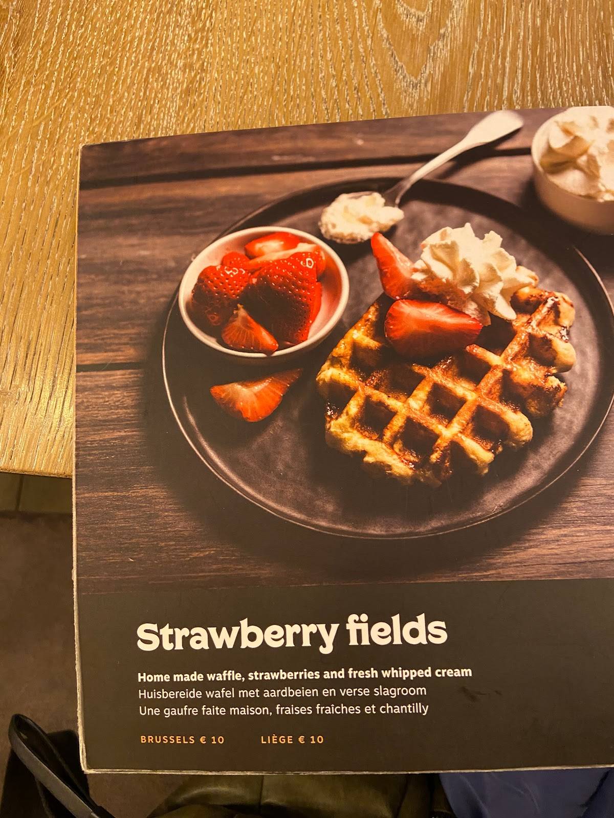 Menu at House of Waffles, Antwerp