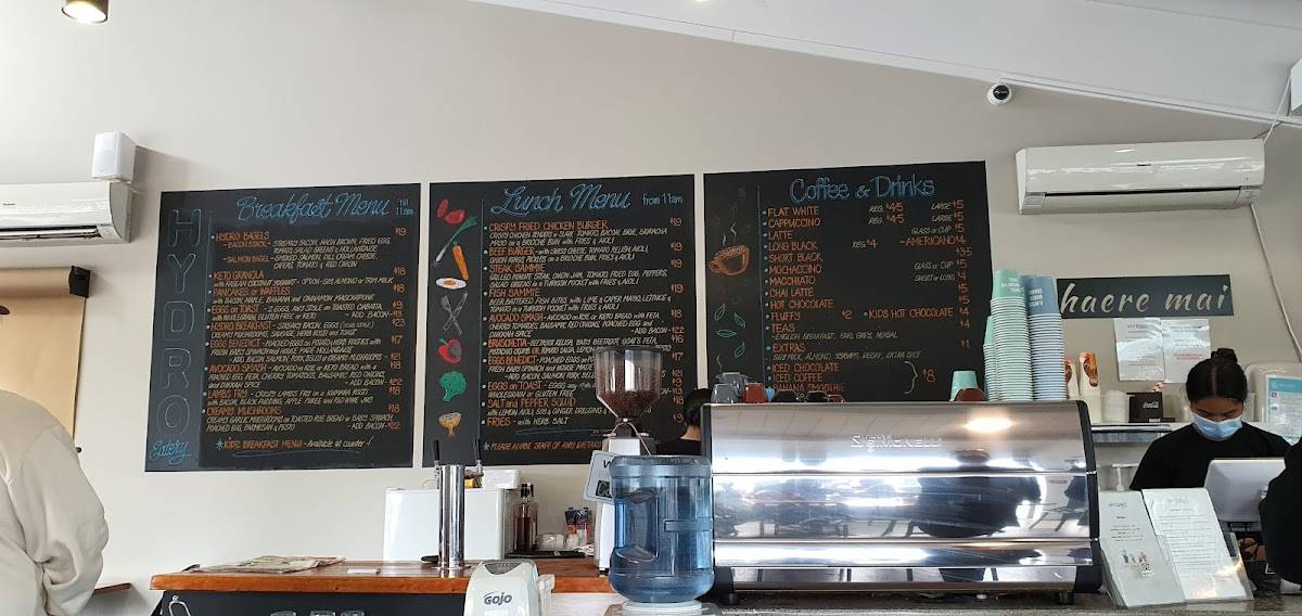 Menu at Hydro Eatery cafe, Turangi