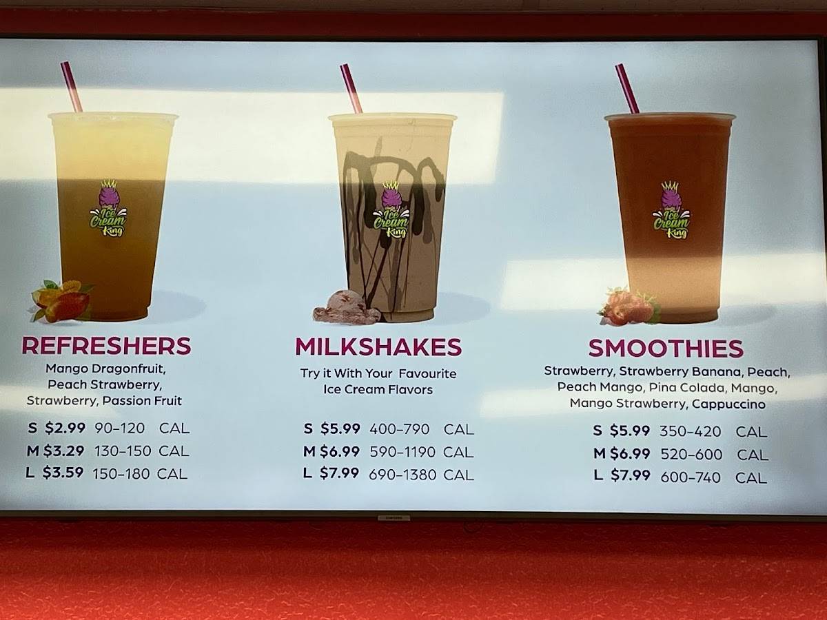 Menu at Ice Cream King pub & bar, Ocala