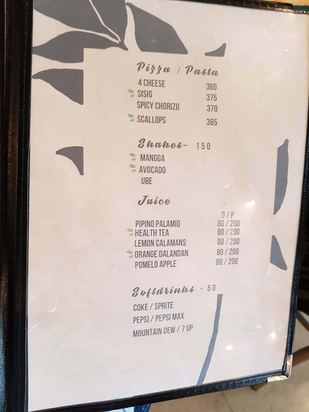 Menu at Stella restaurant, Iloilo City