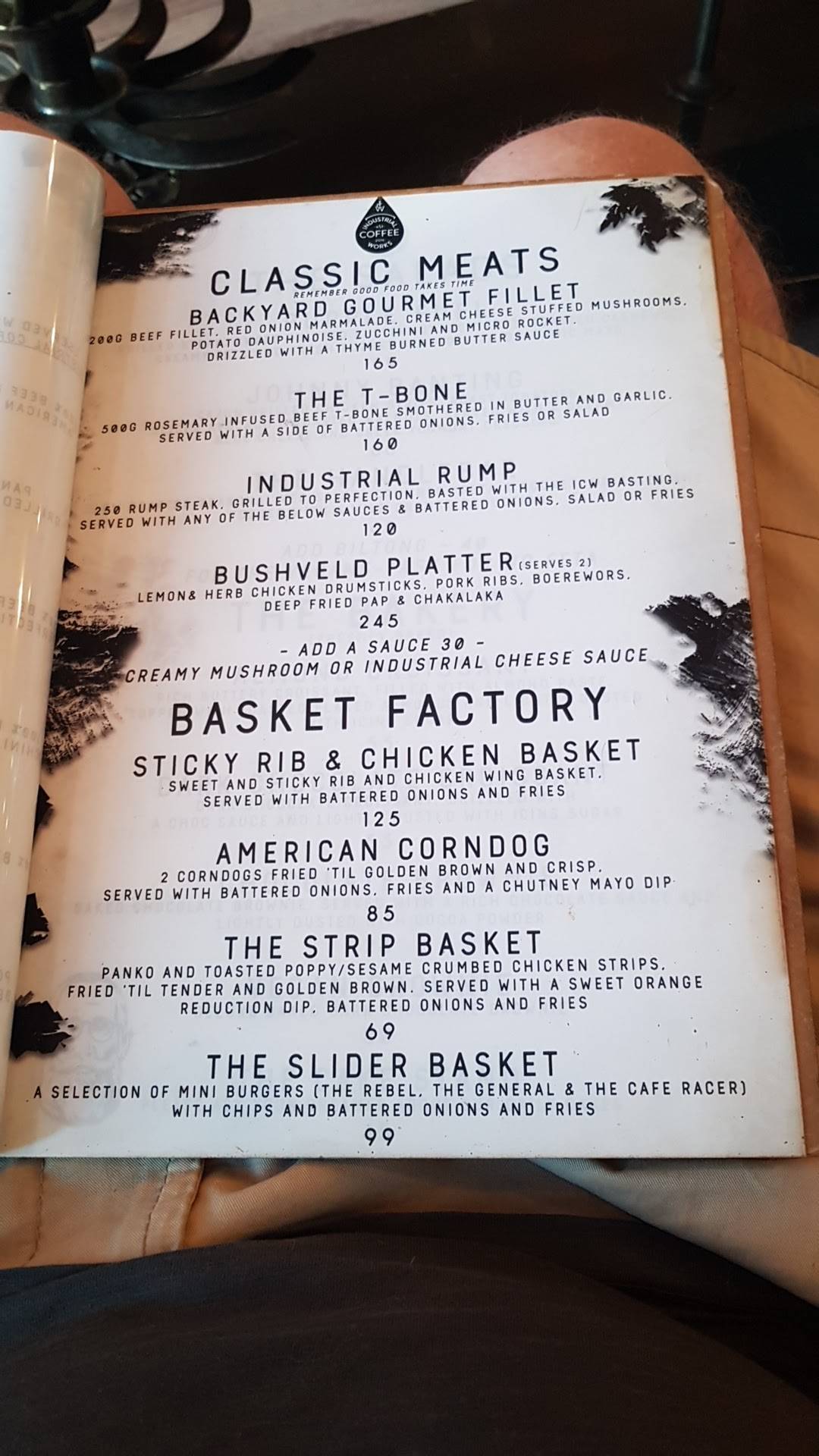Menu at Industrial Works pub & bar, Centurion