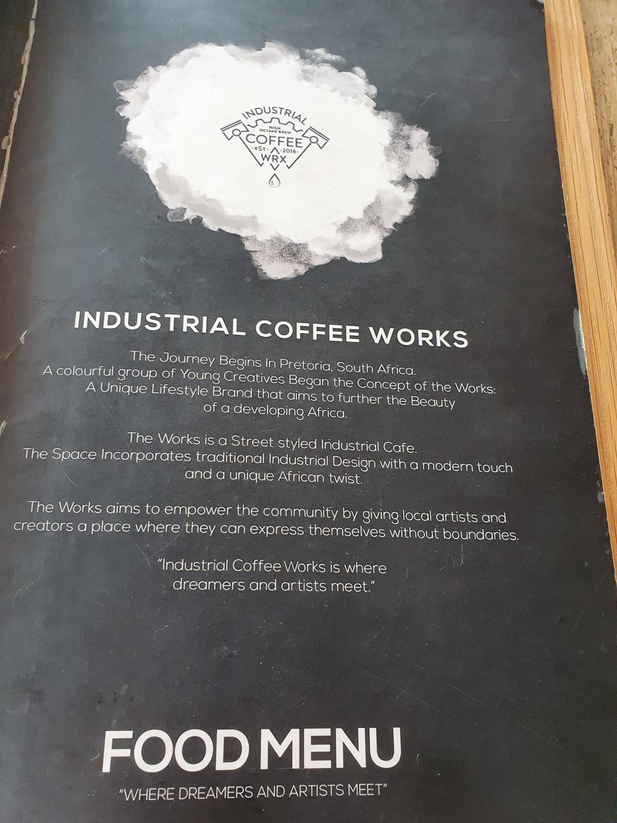 Menu at Industrial Works pub & bar, Centurion