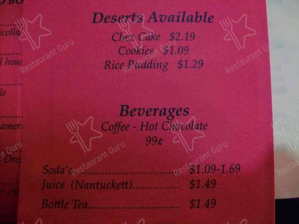 Menu at Intermission Deli fast food, Bay City