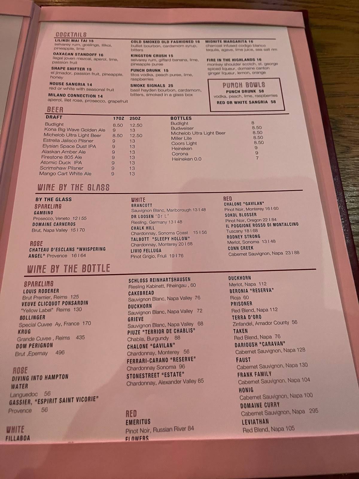 Menu at International Smoke BBQ, Las Vegas