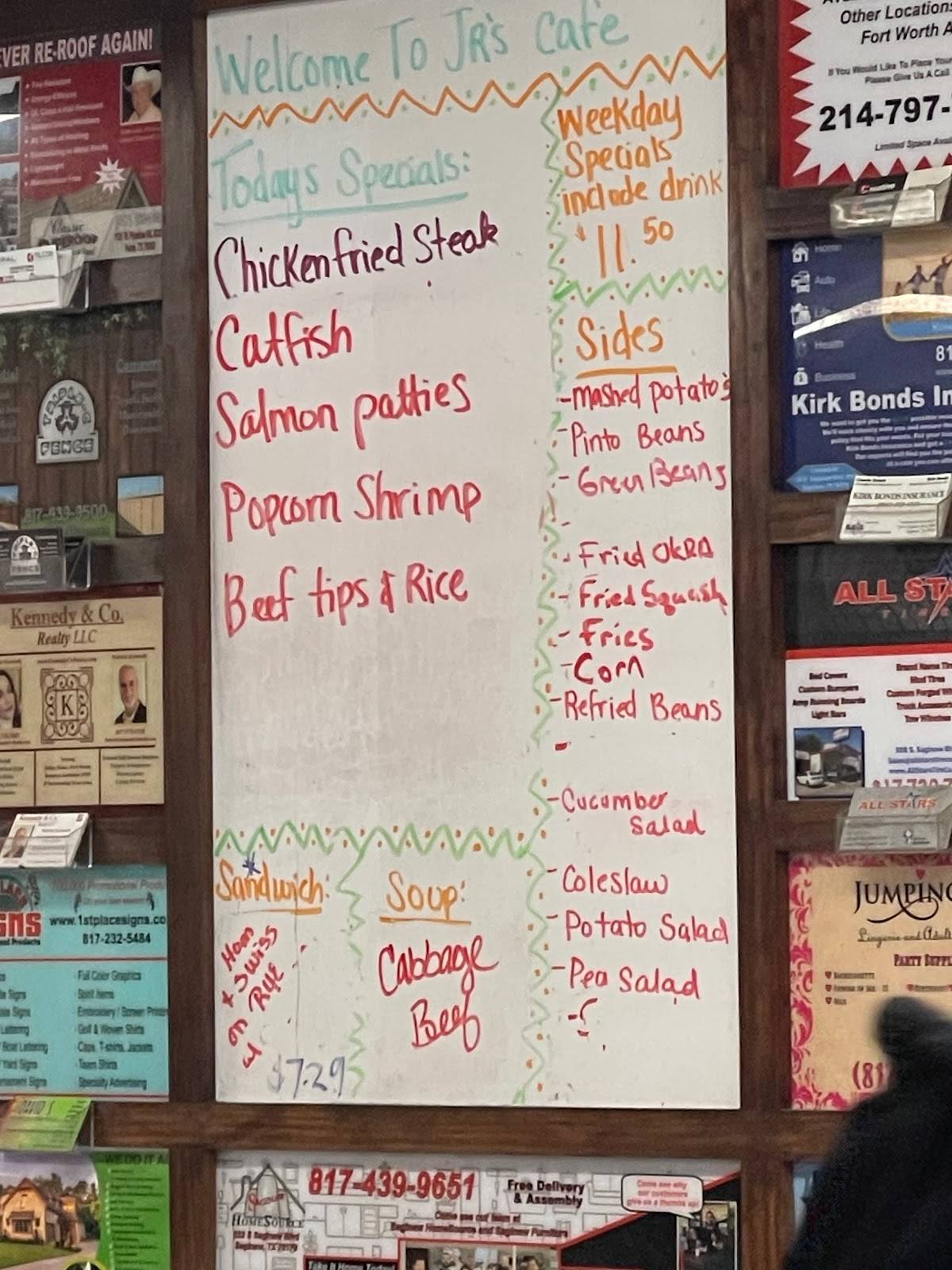 Menu at JR’s Cafe, Saginaw