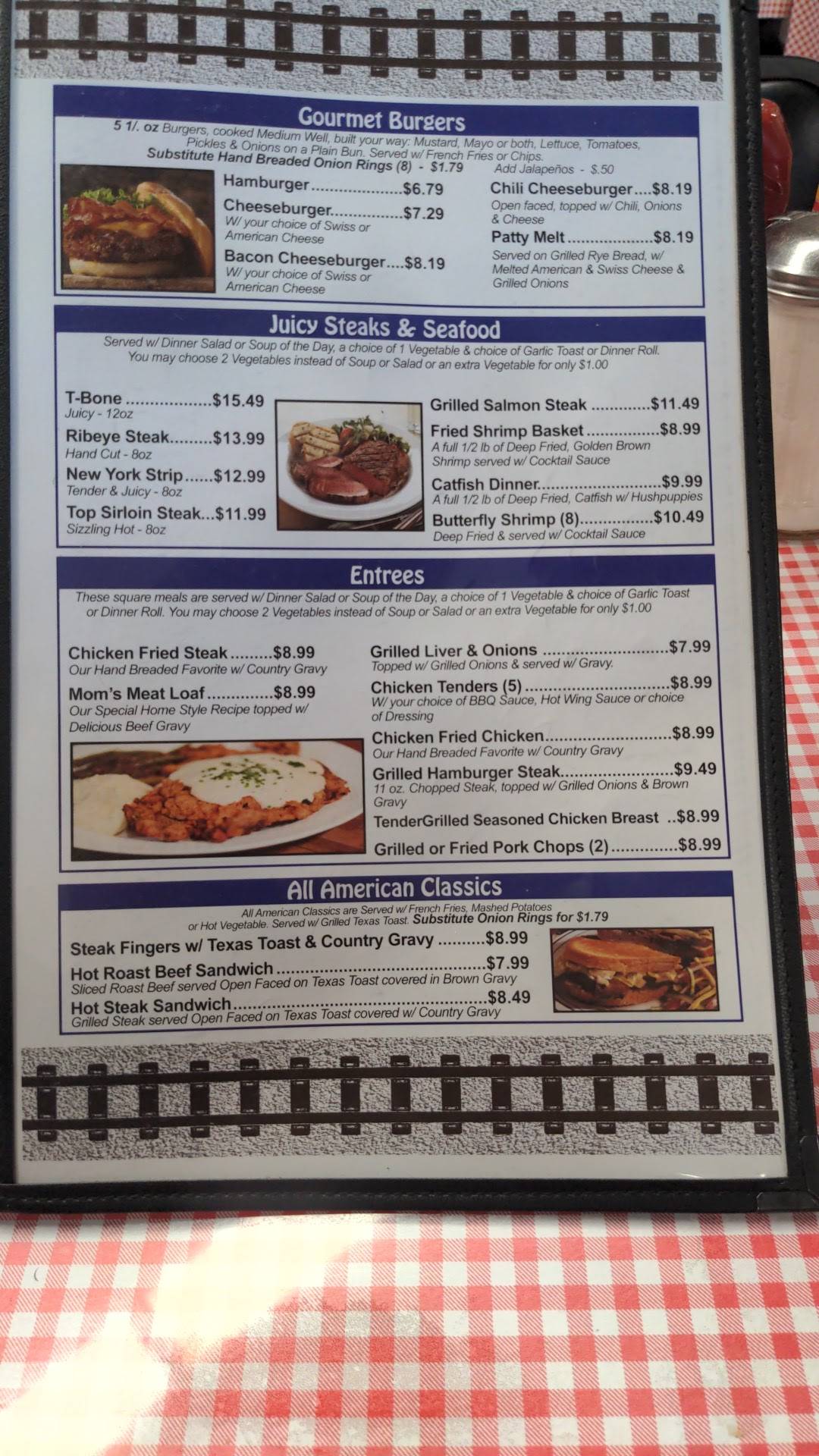 Menu at JR’s Cafe, Saginaw